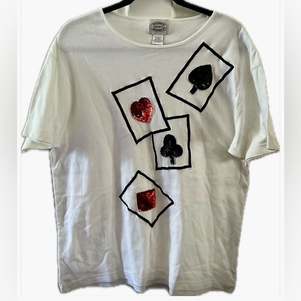 Designers Original Cards Game Night Sequined Shirt, S… - Gem